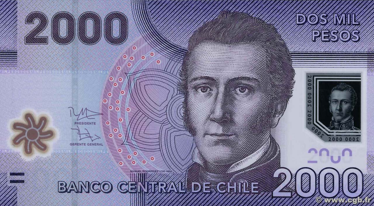 Qué características y valor tiene el billete de dos mil pesos chilenos