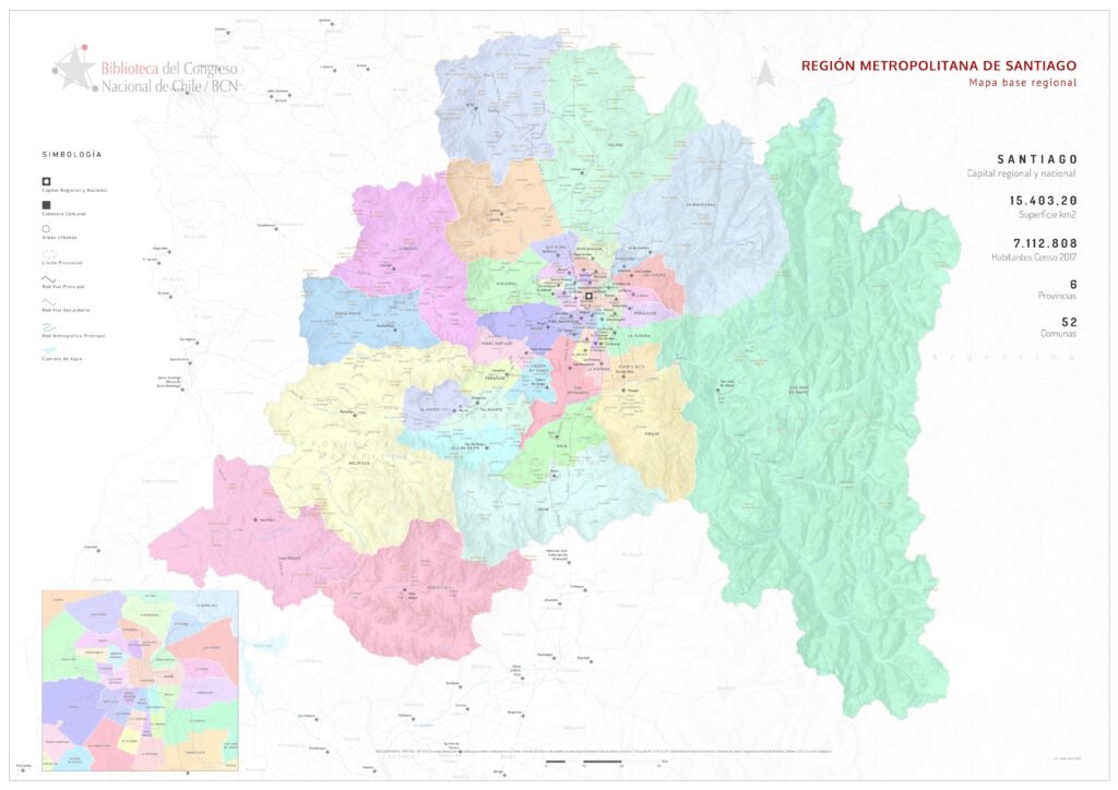 Cómo puedo obtener un plano de Santiago dividido por comunas